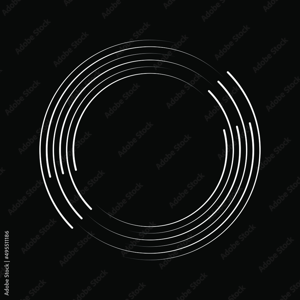 Speed lines in round form. Trendy design element for frame, round ...