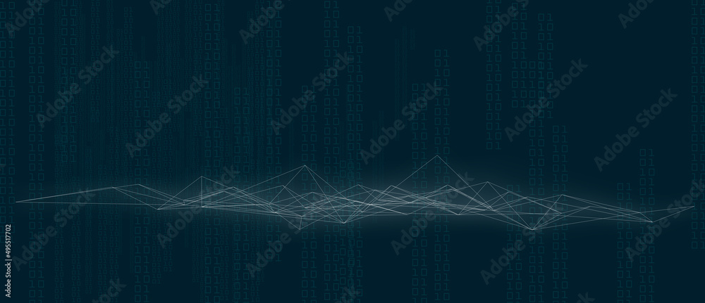 abstract big data white line connection isolated background with ...