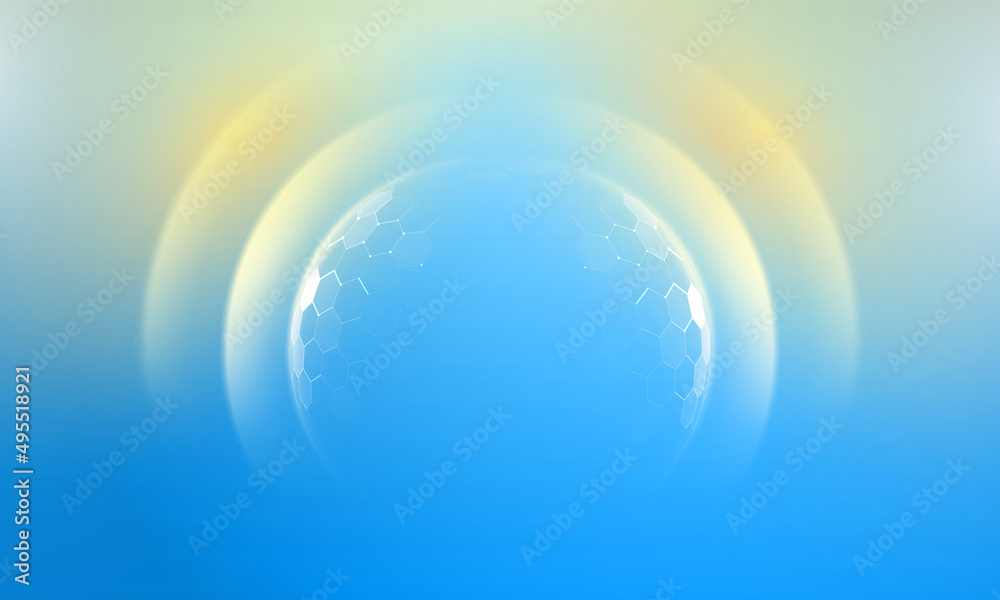 Sun protection from ultraviolet light, in futuristic glowing vector ...