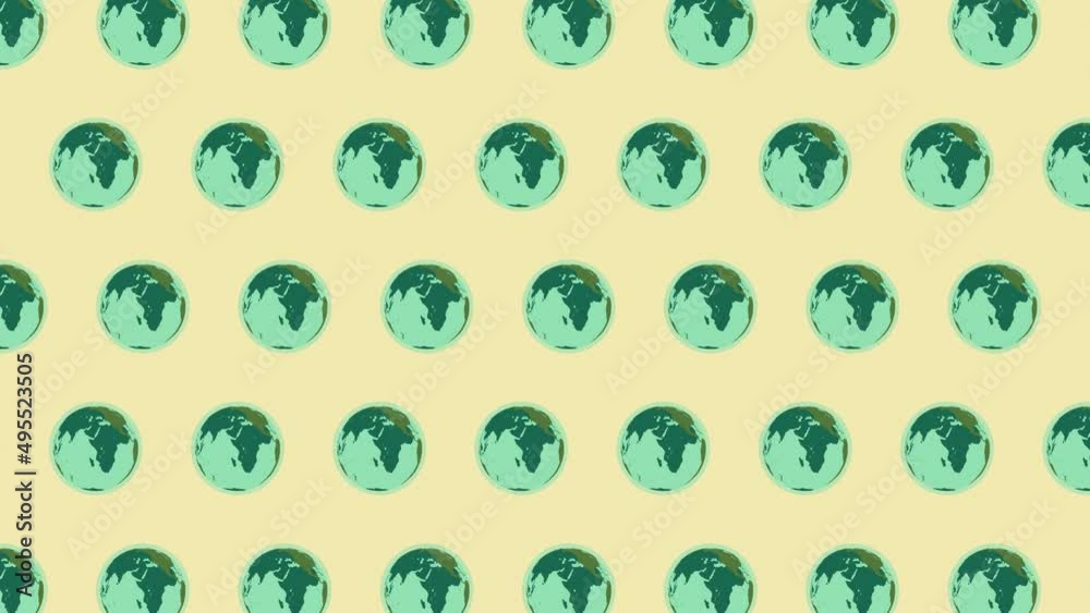 Vidéo Stock Dynamic pattern with multicolor planet Earth in flat design ...