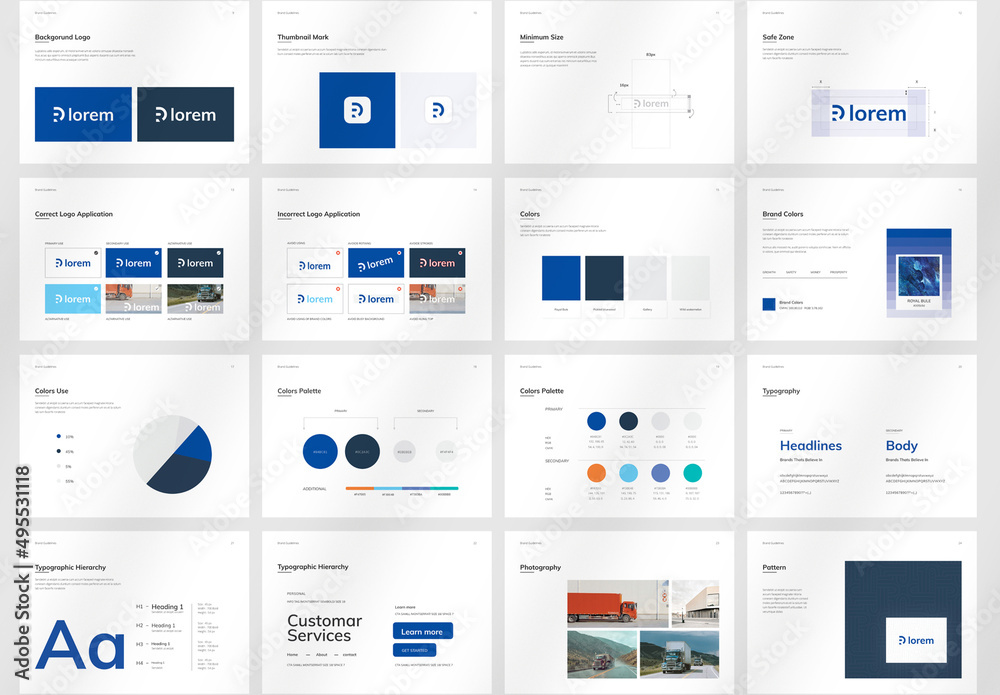 Brand Guidelines Layout Stock Template | Adobe Stock