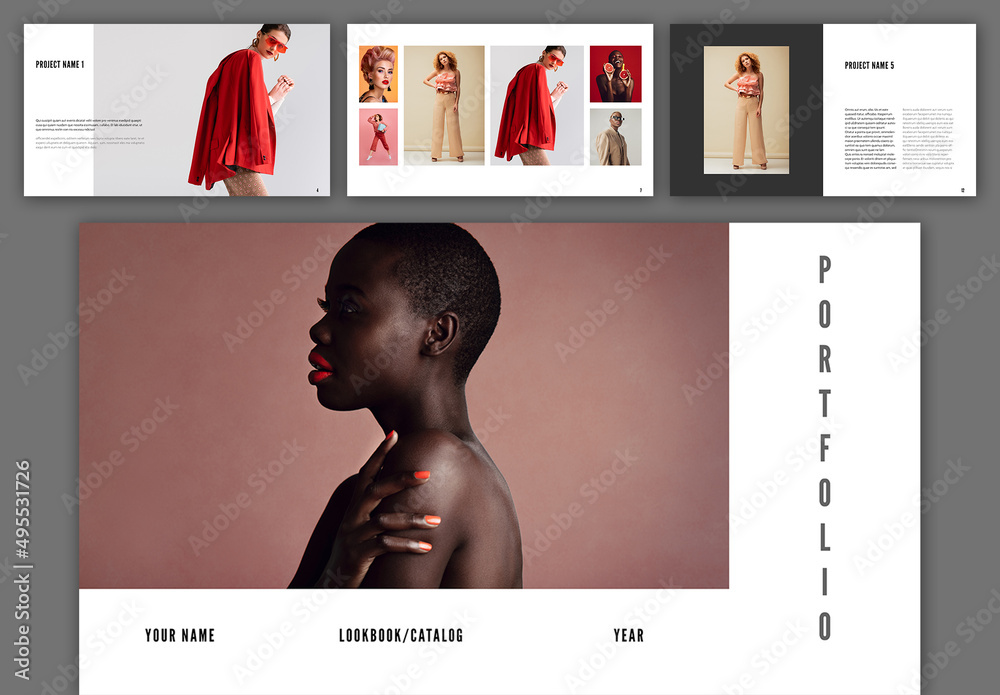 Digital Portfolio Layout Stock Template | Adobe Stock