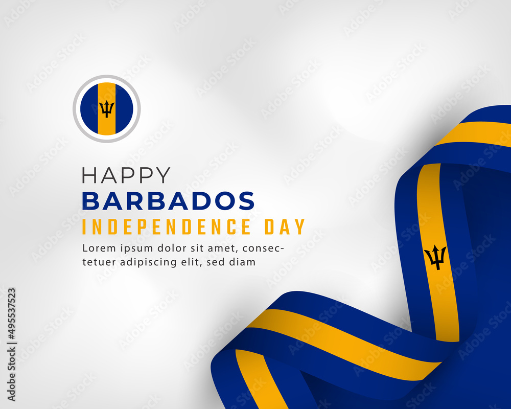 Happy Barbados Independence Day November 30th Celebration Vector Design ...