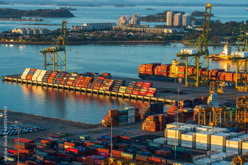 Singapore - June 2021: Containership and full of containers at ...