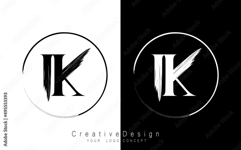 IK letter logo design template vector Stock Vector | Adobe Stock