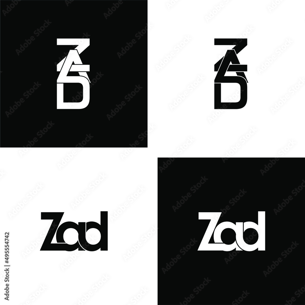zad letter original monogram logo design set Stock Vector | Adobe Stock