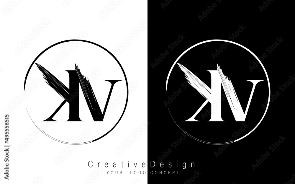 KV letter logo design template vector Stock Vector | Adobe Stock