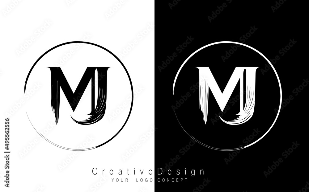 MJ letter logo design template vector Stock Vector | Adobe Stock
