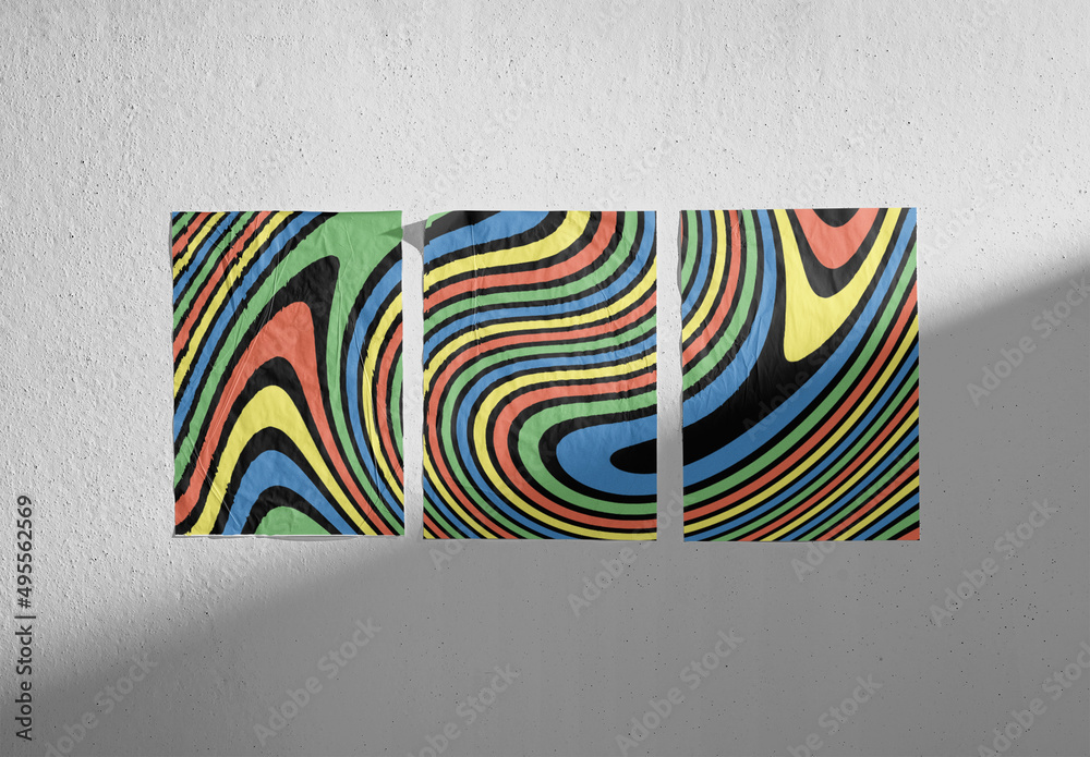 Crumpled Poster Mockup Stock Template | Adobe Stock