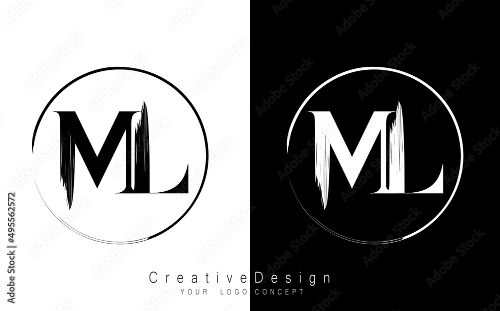 ML letter logo design template vector Stock Vector | Adobe Stock
