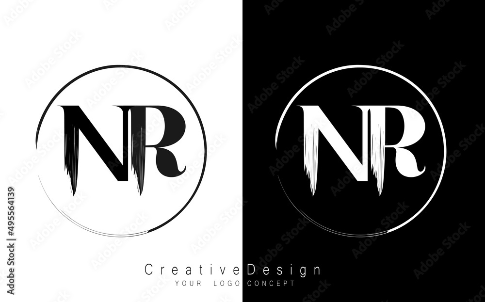NR letter logo design template vector Stock Vector | Adobe Stock