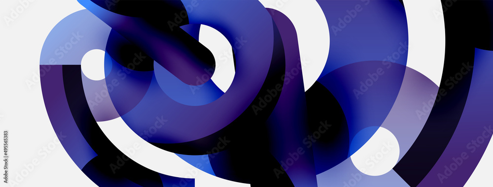 Round shapes circles and other geometric forms. Vector illustration for ...