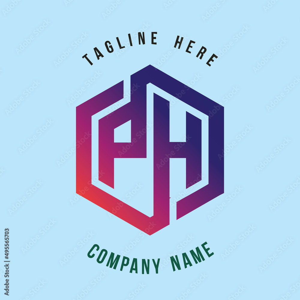 PH lettering logo is simple, easy to understand and authoritative Stock ...
