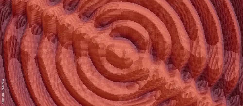 3D wavy background with ripple effect. Vector illustration with ...