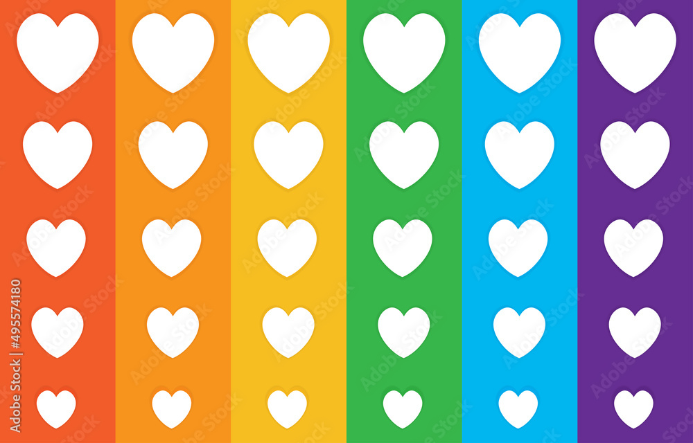 heart love pride month colorful rainbow background design LGBTQ Stock ...