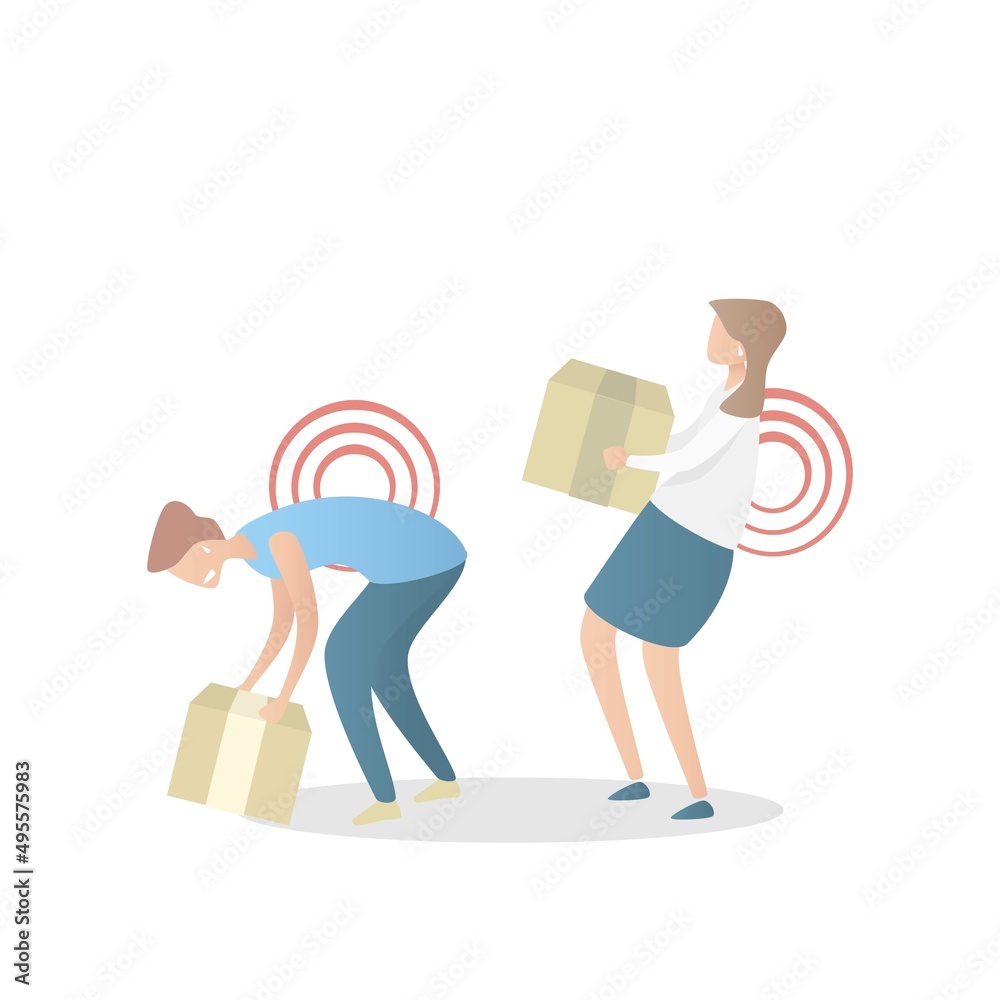 Back pain and lumbar after heavy wrong lifting heavy objects,male and ...