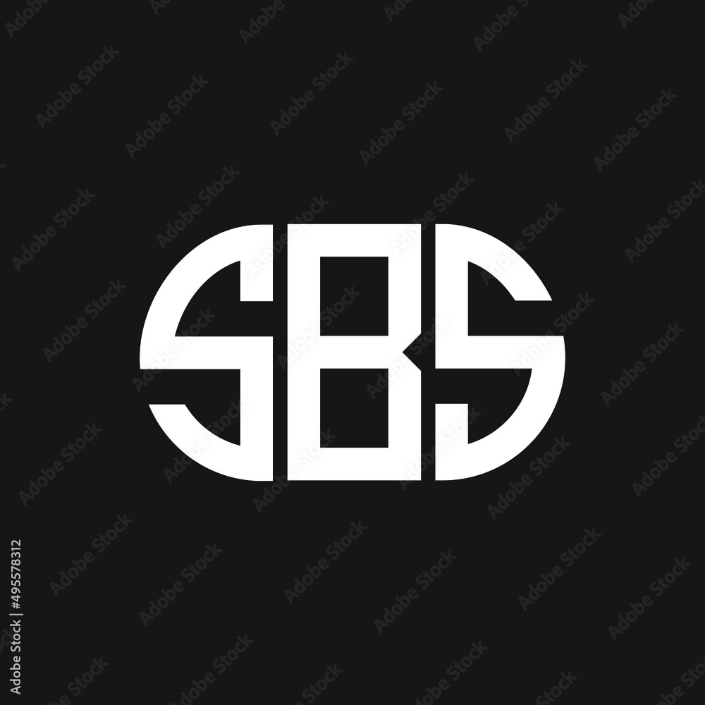 SBS letter logo design on Black background. SBS creative initials ...