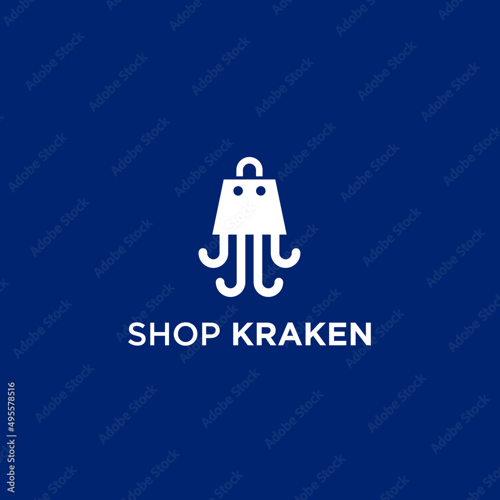 octopus shop logo or kraken logo Stock Vector | Adobe Stock