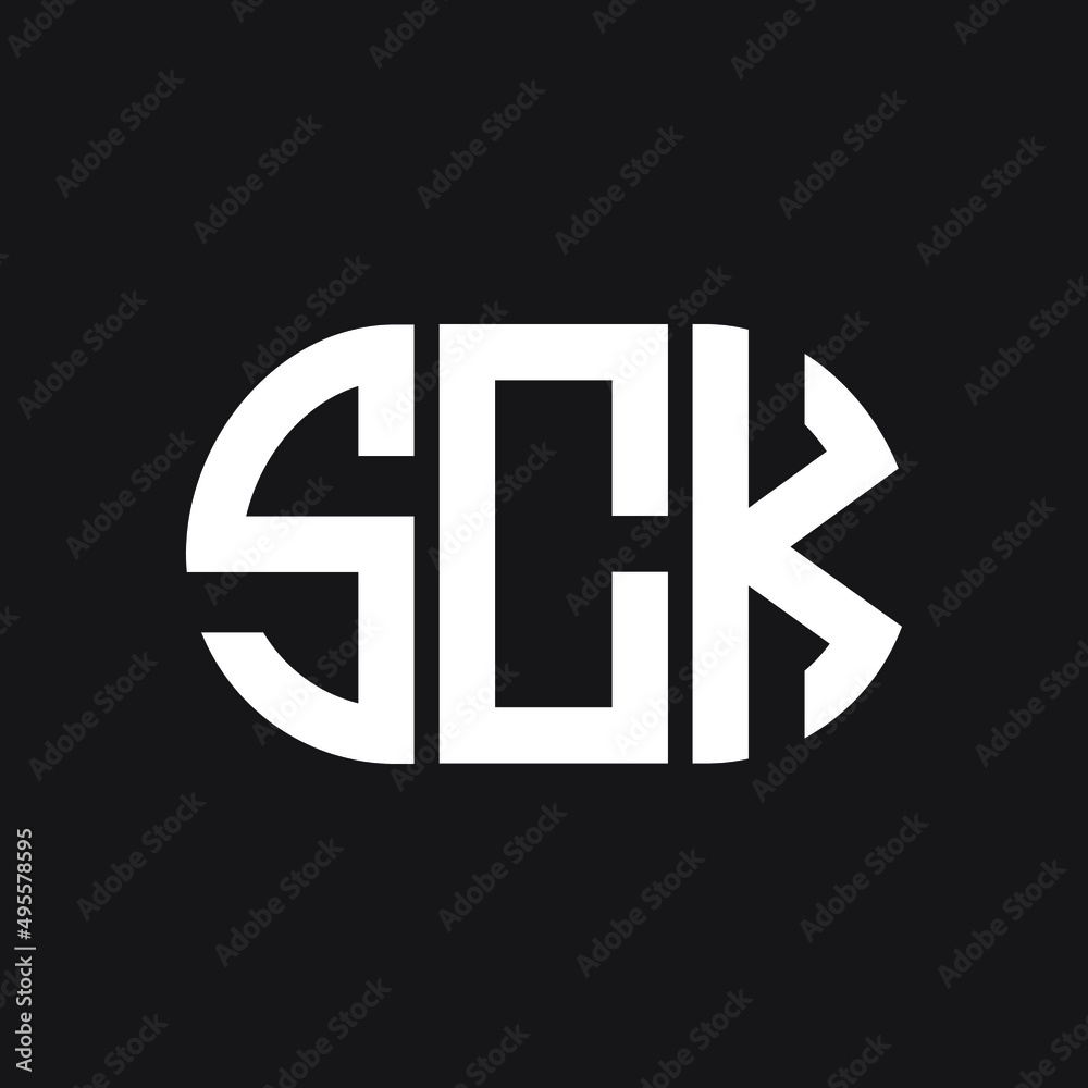 SCK letter logo design on Black background. SCK creative initials ...