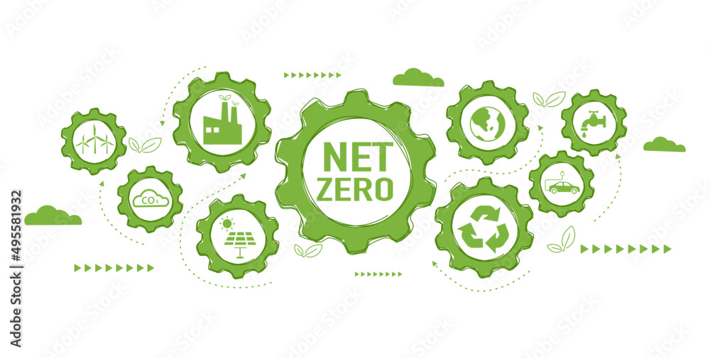 Net zero and carbon neutral concept. Net zero greenhouse gas emissions ...