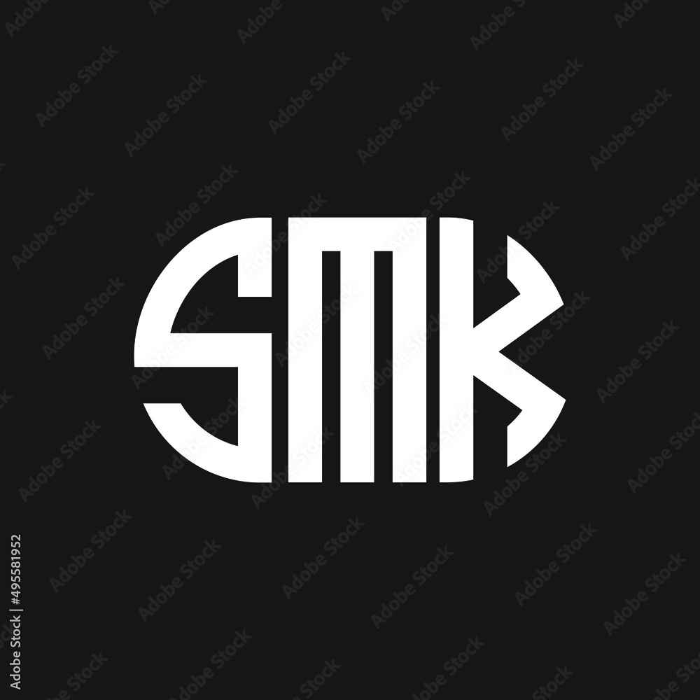 SMK letter logo design on black background. SMK creative initials ...