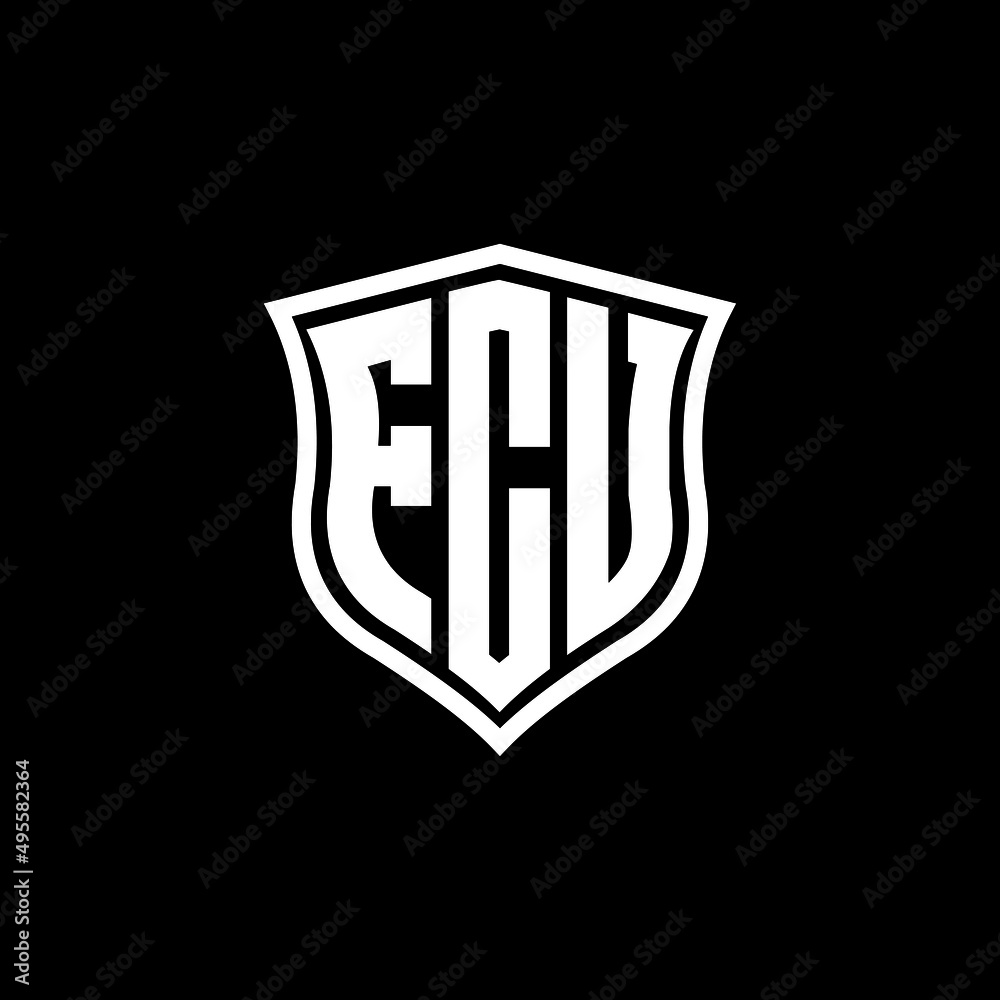 FCU letter logo design with black background in illustrator, vector ...