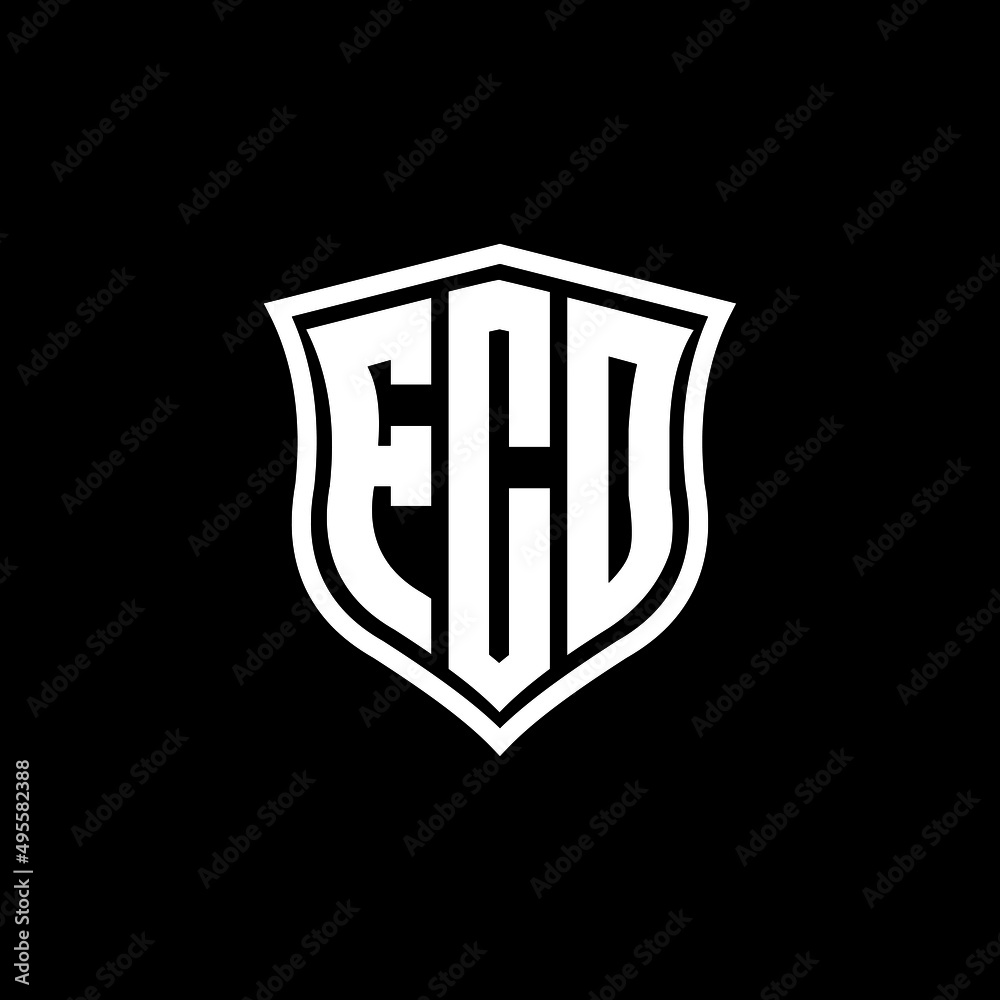 FCD letter logo design with black background in illustrator, vector ...