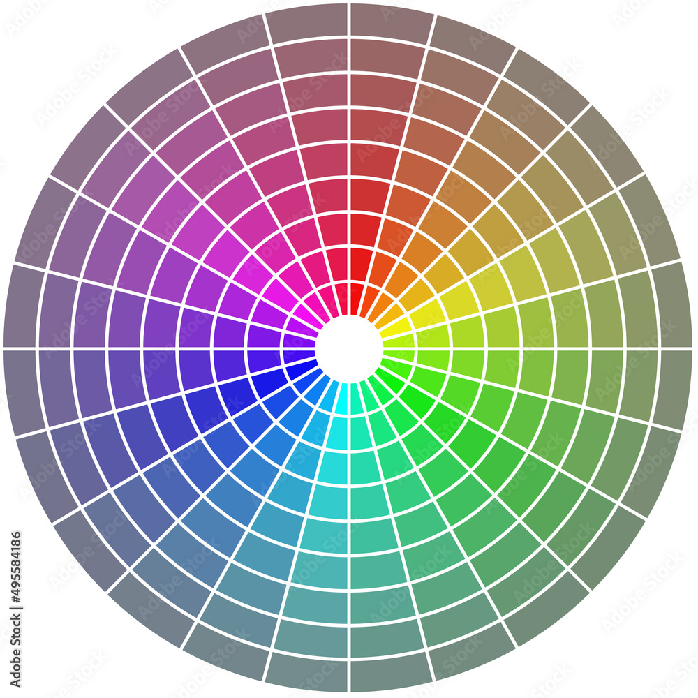 Color Wheel Of Tones Of 24 Colors Colorful Scale By Adding Grey To color-wheel-of-tones-of-24-colors-colorful-scale-by-adding-grey-to