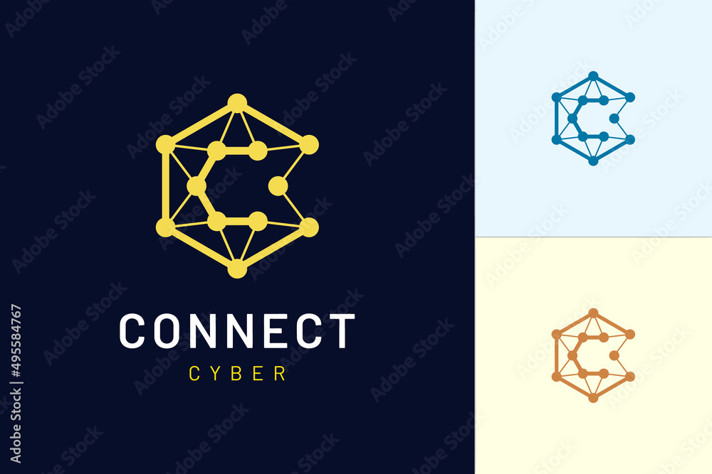 Simple and modern styled logo template hexagon and letter C ...