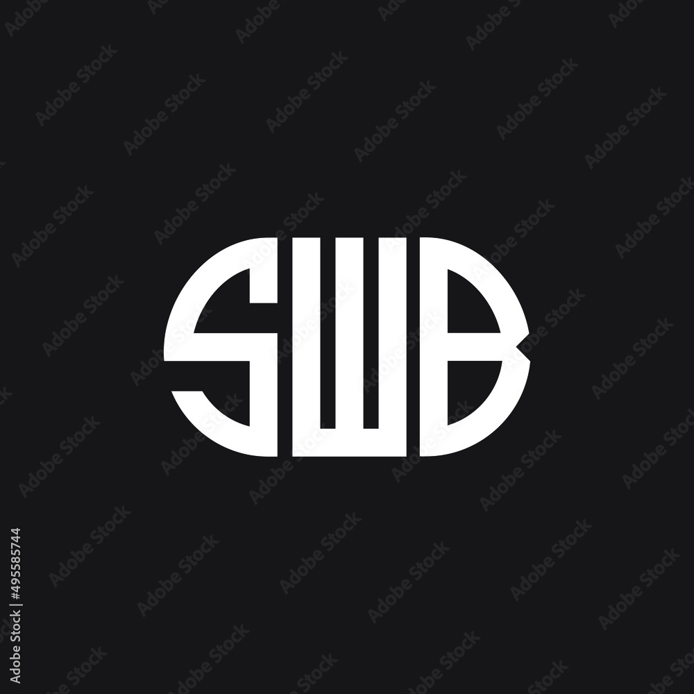 SWB letter logo design on Black background. SWB creative initials ...