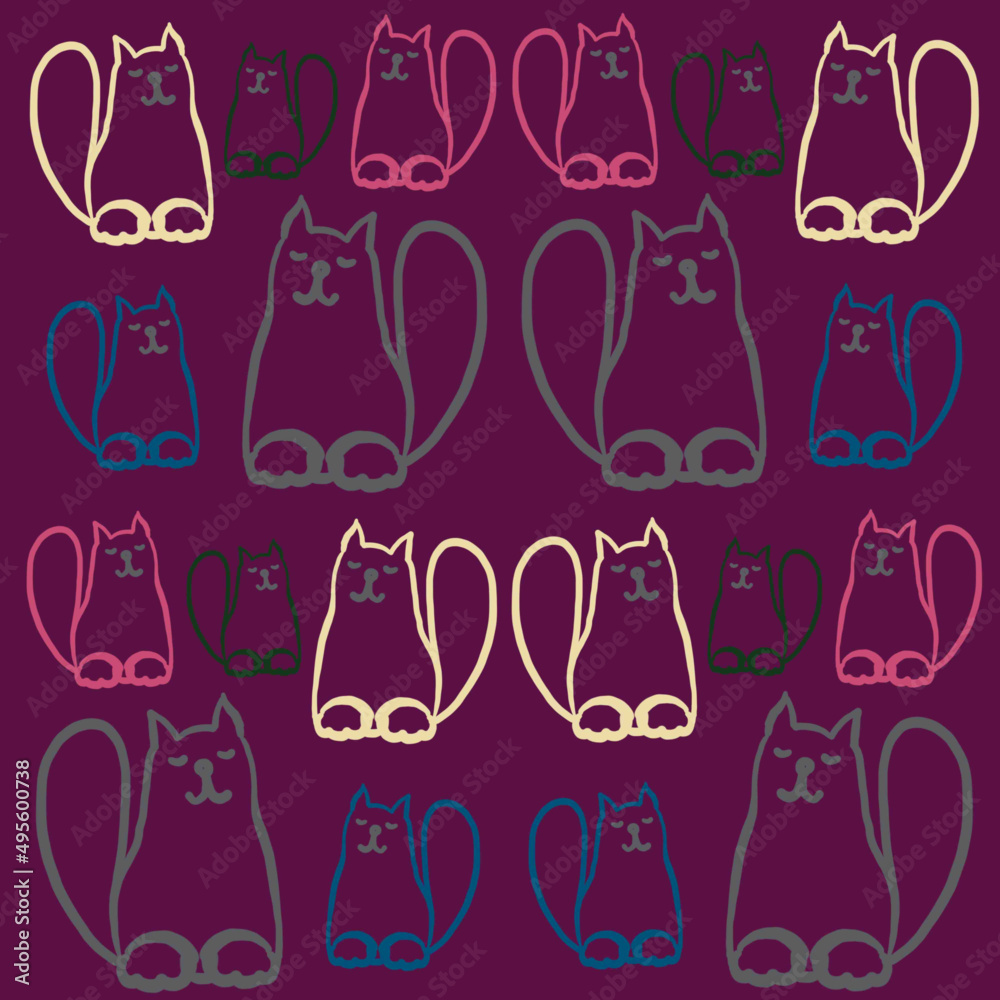 Vetor De Cat Linart Cat linear Drawing Of A Cat a Balding Cat color vetor-de-cat-linart-cat-linear-drawing-of-a-cat-a-balding-cat-color