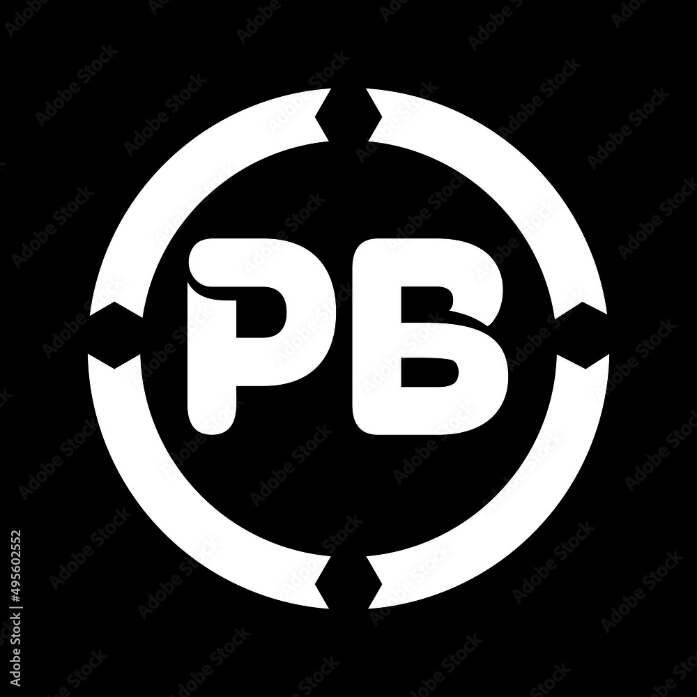 PB letter logo design on Black background. Initial Monogram Letter PB ...
