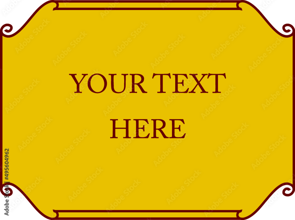 Vector border frame. Yellow and red background or advertising banner in ...