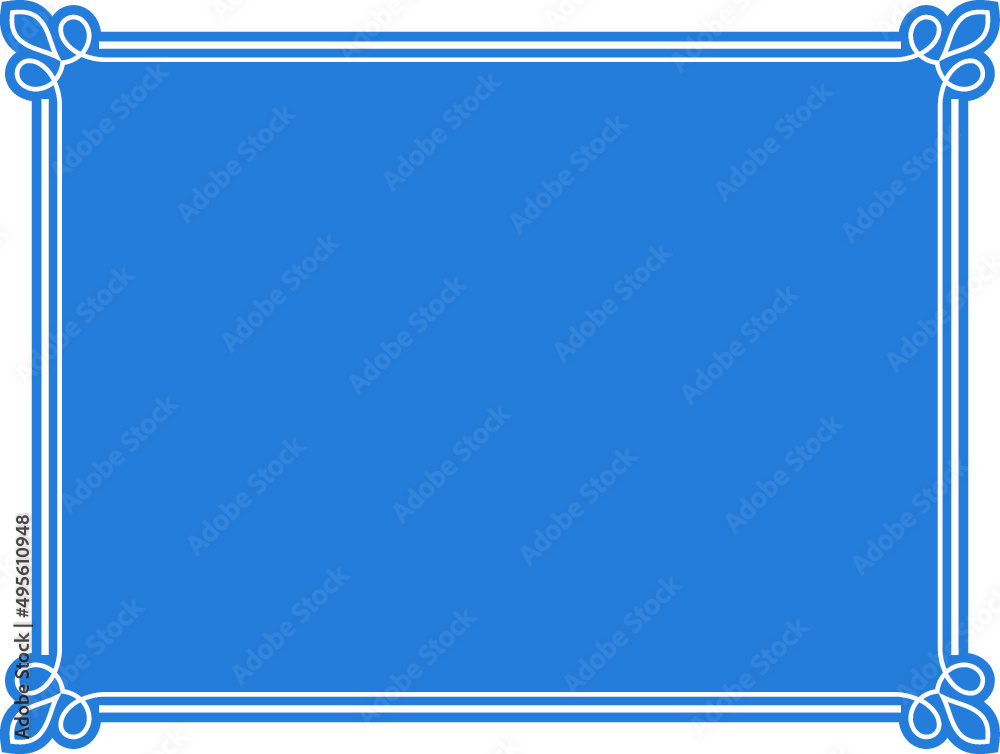 Vector border frame. Blue fresh background or advertising banner ...
