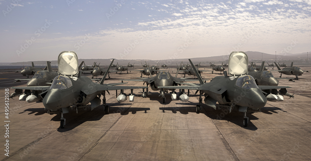 Lockheed Martin F-35 Lightning II formation. Stock Photo | Adobe Stock