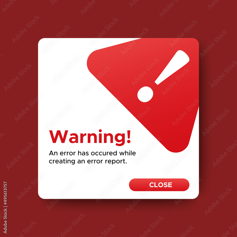 Error warning pop up banner design, themes and template. Professional ...