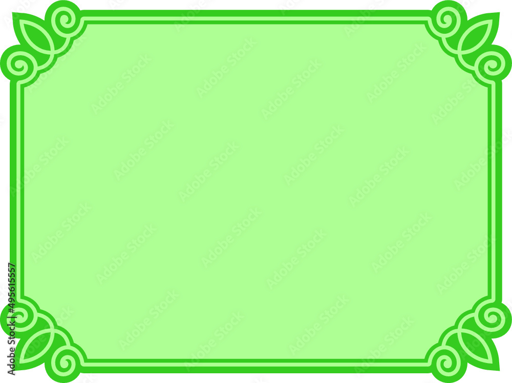 Vector border frame. Green background or advertising banner. Shop sign ...