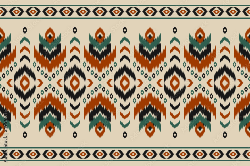 Beautiful ikat pattern art. Ethnic seamless pattern in tribal, folk ...