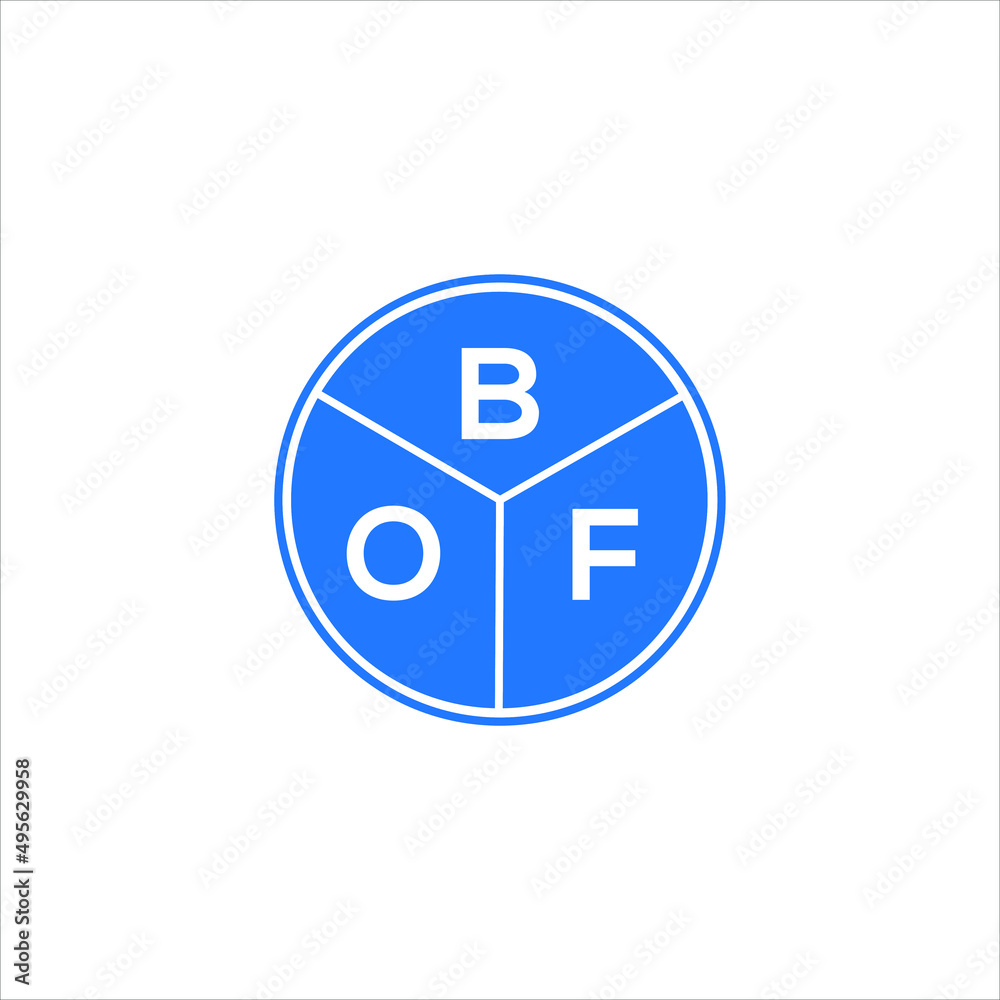BOF letter logo design on white background. BOF creative circle letter ...