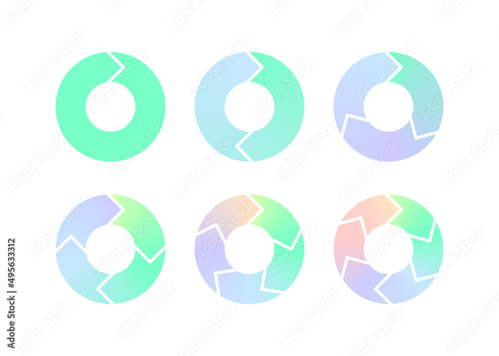 Circle color chart with arrows for infographic, circular diagram. 1, 2 ...
