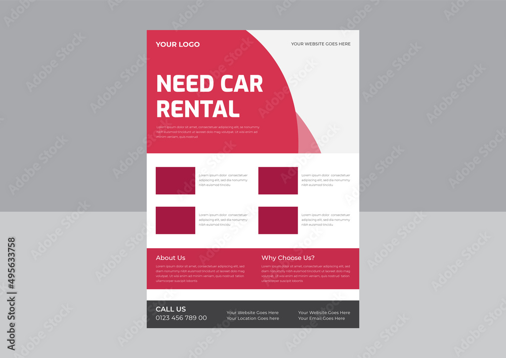 Car rental flyer template layout. Auto Repair Services flyer ...