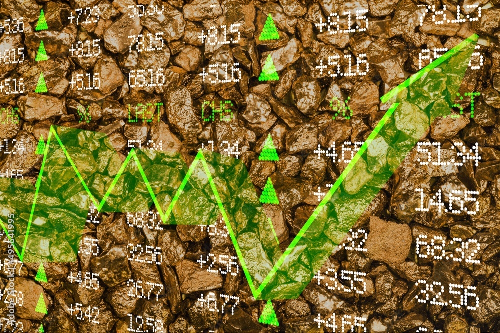 Gold price and rising chart. Business and finance concept. Gold market ...