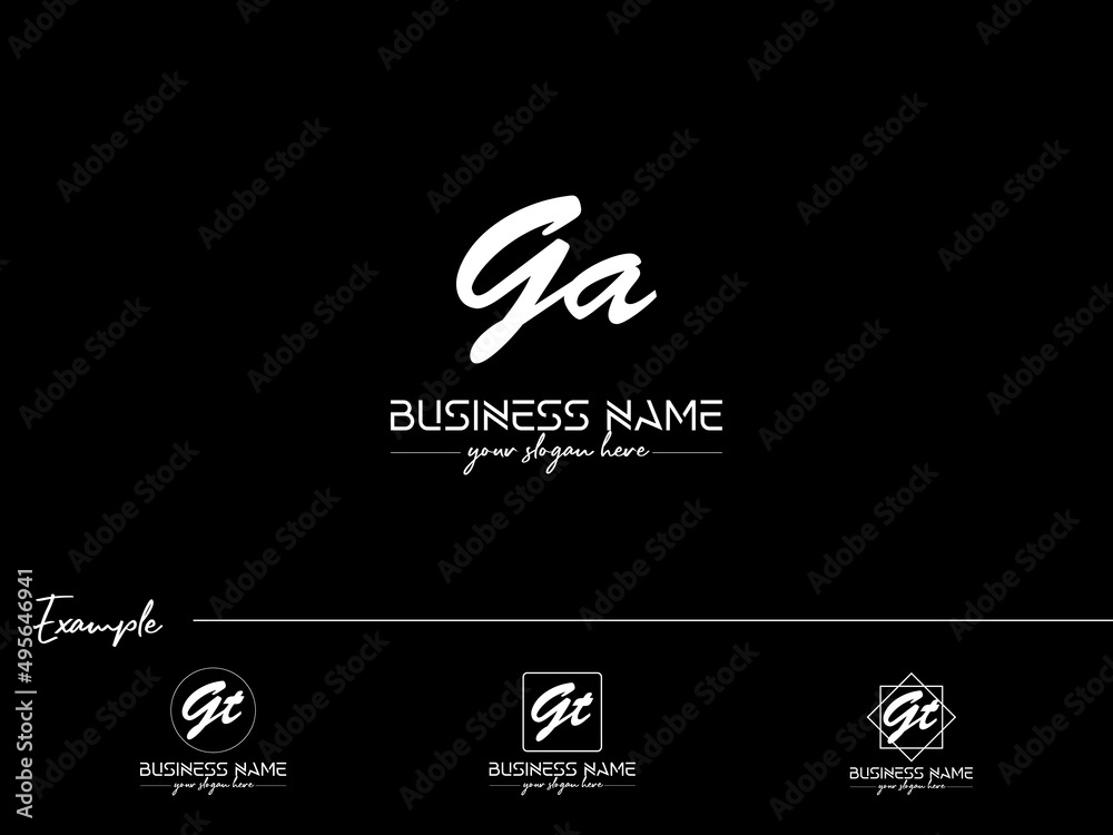 Letter GA Logo Icon, Signature Ga ag Logo Image Design For any type of ...