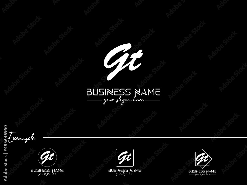 Letter GT Logo Icon, Signature Gt tg Logo Image Design For any type of ...