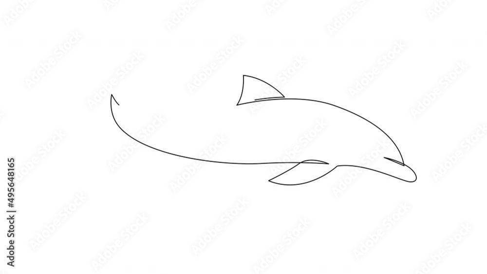 Self drawing simple animation of single continuous one line drawing of ...