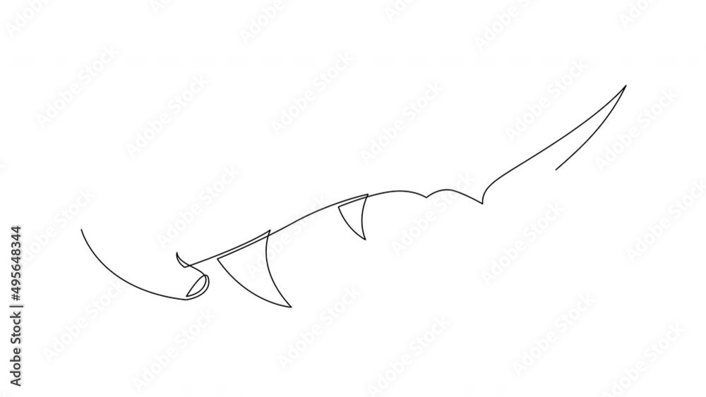 Self drawing simple animation of continuous one line drawing of ...