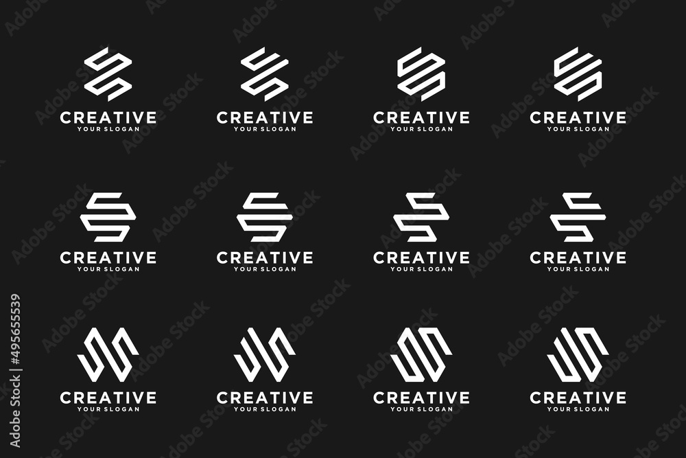 set of initial letter S S logo, logo reference for your business Stock ...