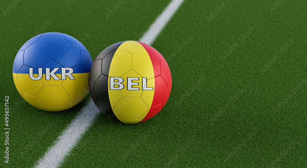 Belgium vs. Ukraine Soccer match - Soccer balls in Belgium and Ukraine ...