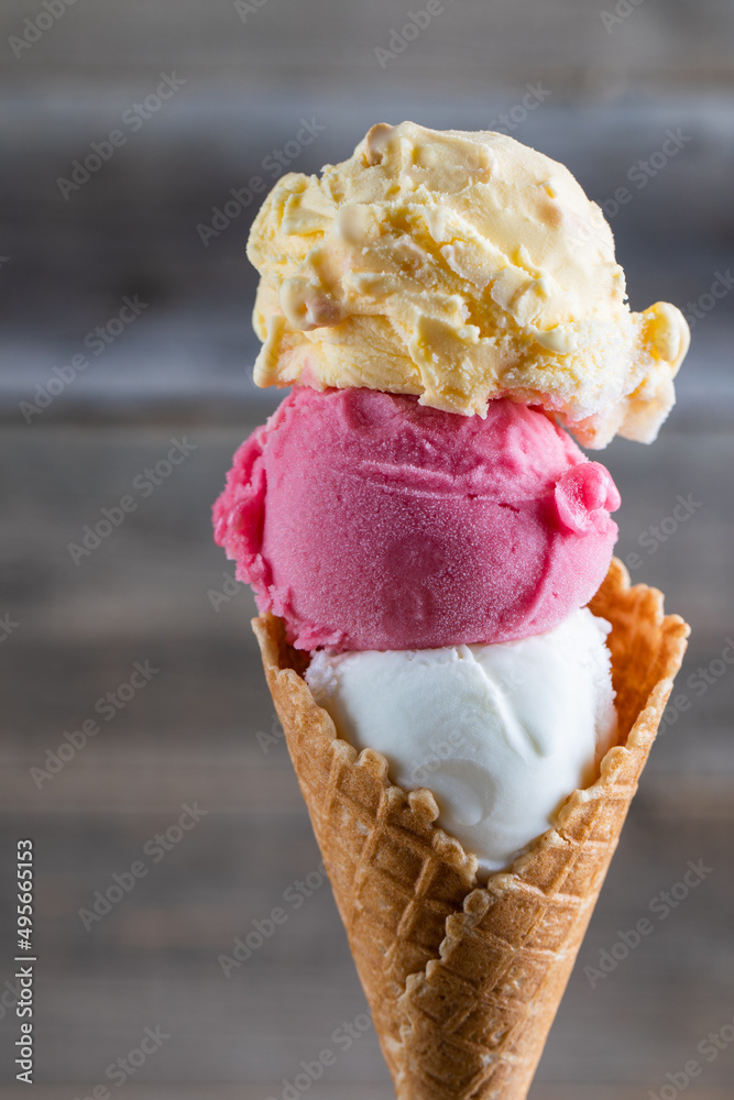 Italian Gelato In A Cone