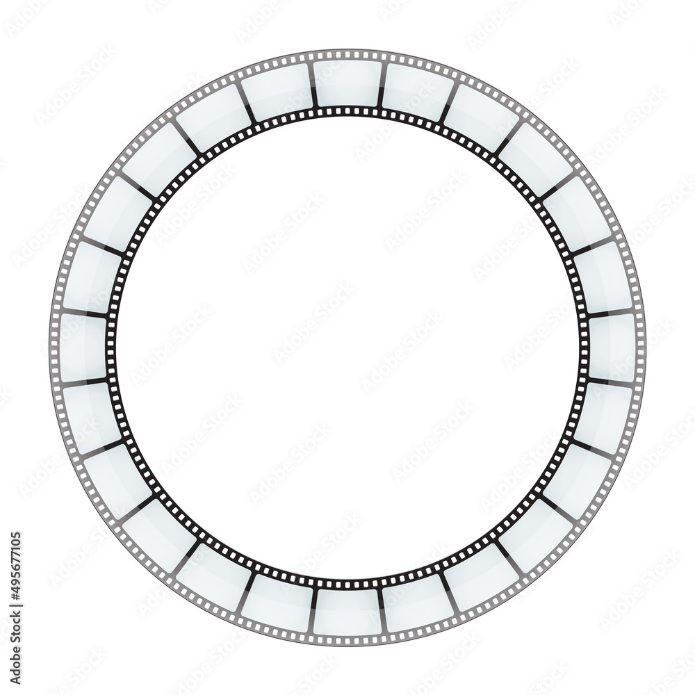 Circle from retro roll film vector illustration. Piece of blank ...